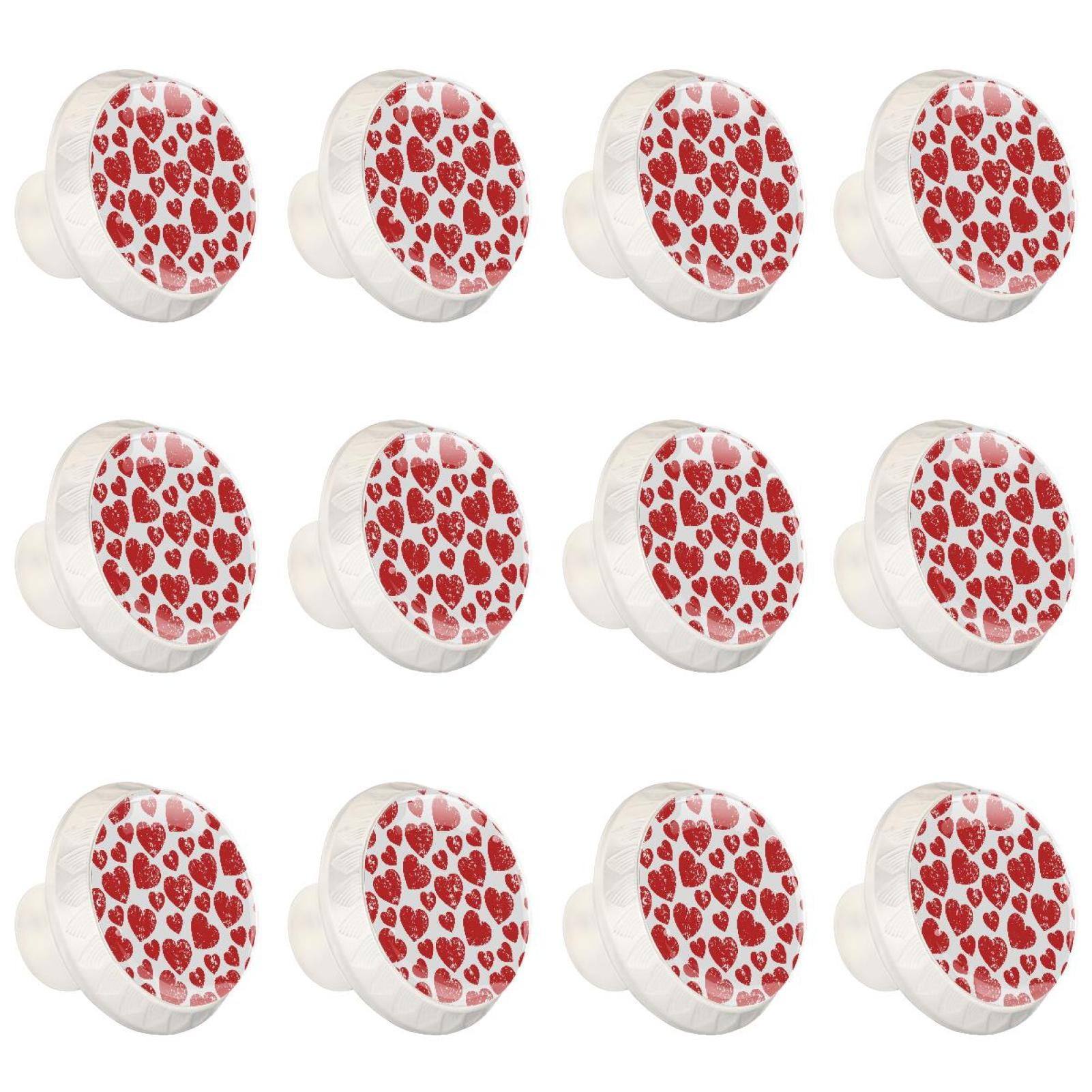 12 Pcs Retro Red Love Heart Knobs for Kitchen Cabinet Cupboard Dresser ...