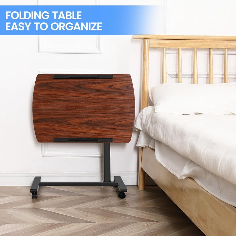 Mobile Desk Overbed Table Height Adjustable With Tilting Desktop Bed ...