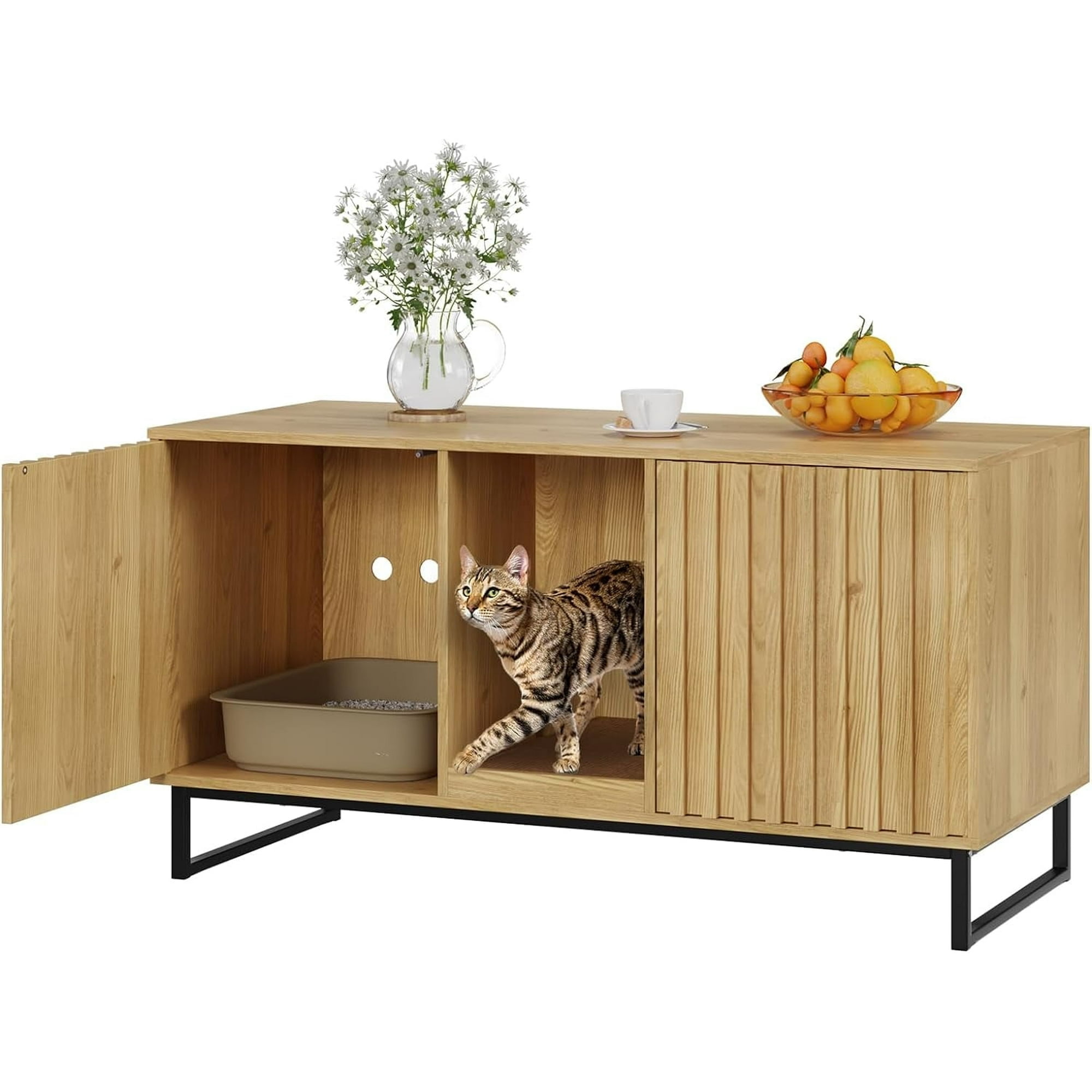 Click here for Vabches Cat Litter Box Enclosure For 2 Cats  47.6... prices