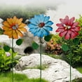 Pompotops Metal Flower Garden Stakes Decor, Outdoor Garden Decoration ...