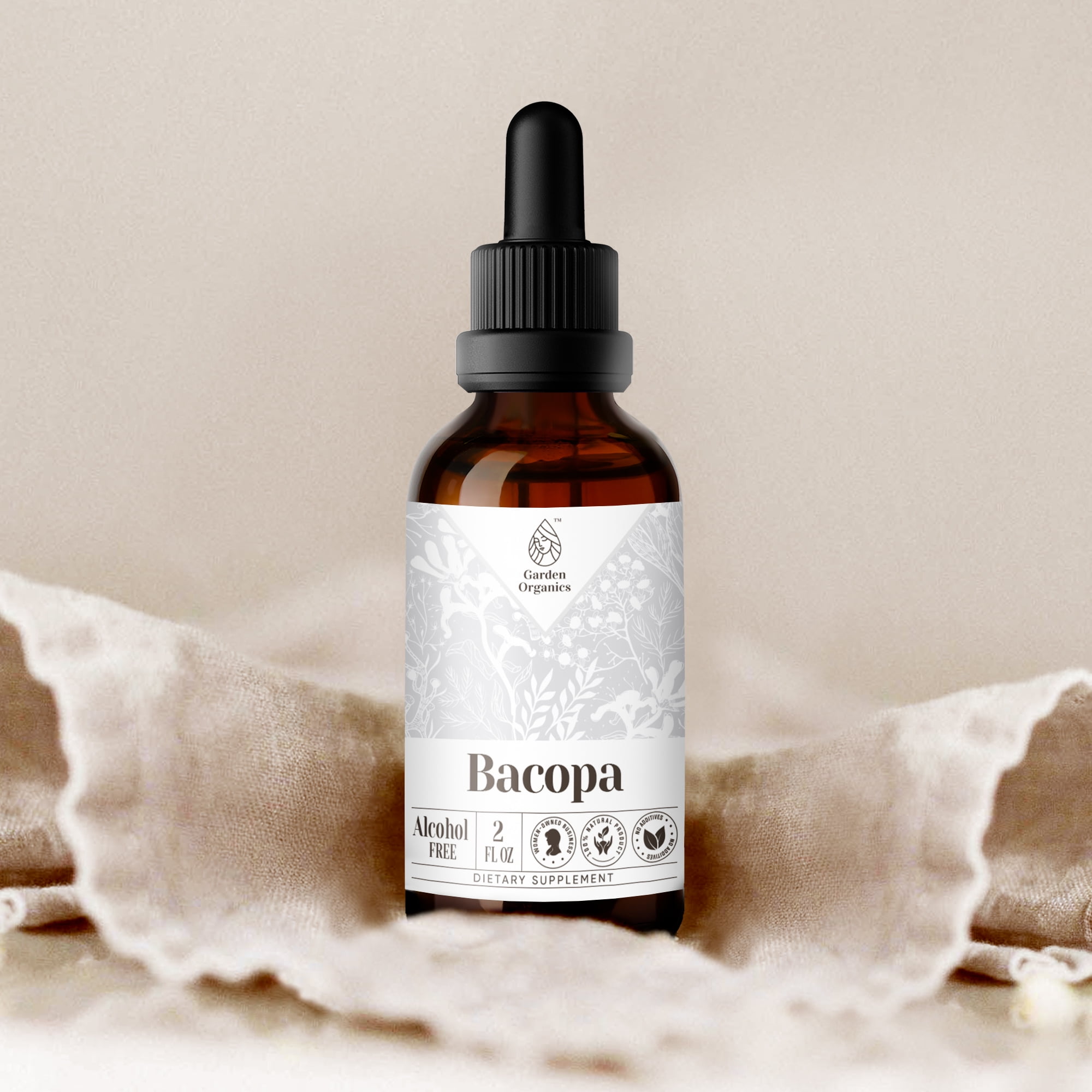 Garden Organics Bacopa Tincture Alcohol-FREE Extract, Organic Bacopa ...