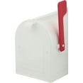 Architectural Mailboxes® White Georgetown Post Mount Mailbox with Red ...