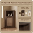 iooHug Freestanding Bathroom Corner Storage Cabinet, Farmhouse Rattan ...