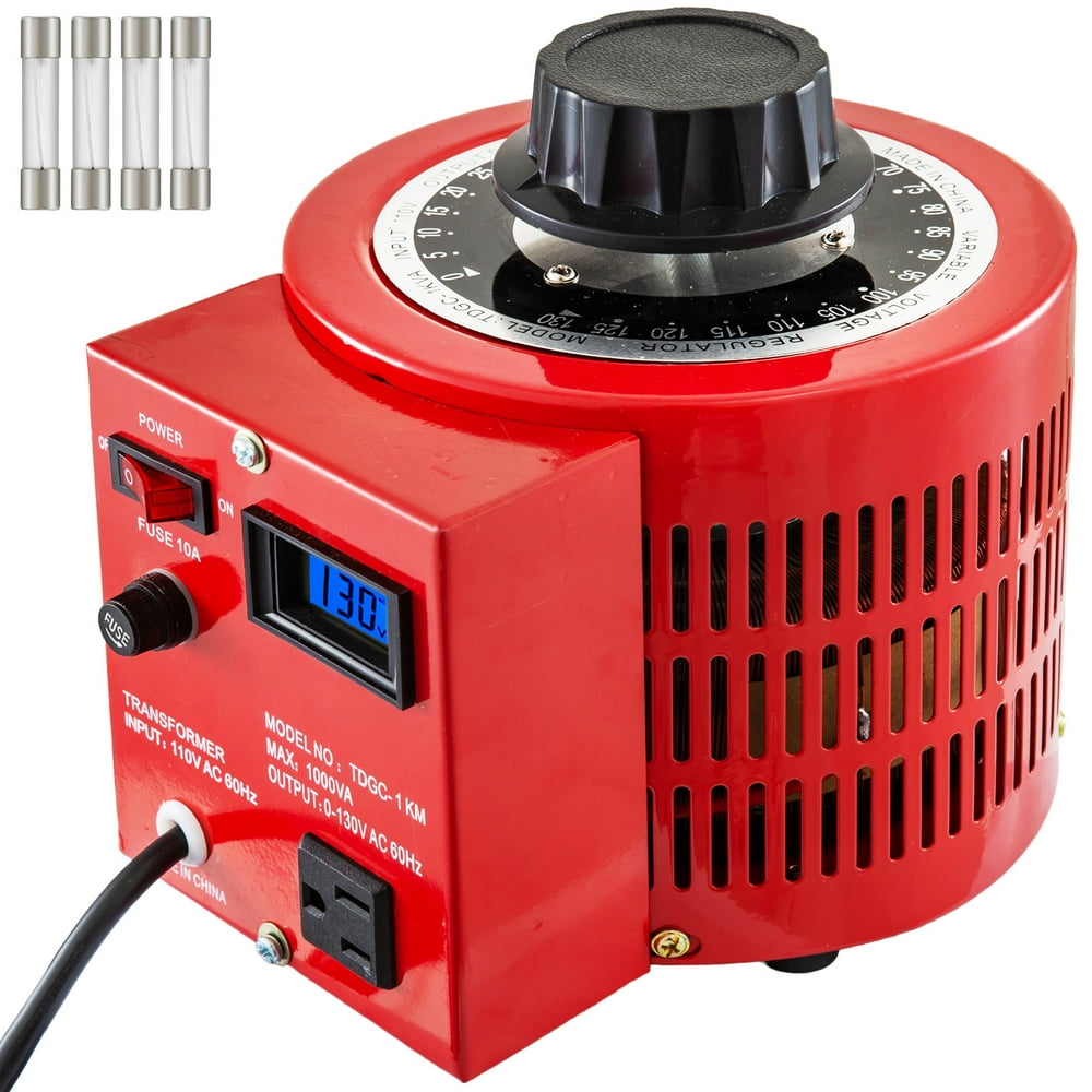 VEVOR Variable Transformer 1KVA LCD Display 0-130V AC Voltage 10A Built ...
