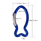 Blue Fish Shape Carabiner for Camping and Hiking Aluminum Alloy 62x31 ...