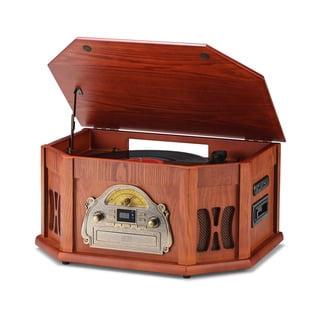 Innovative Technology Bluetooth Turntable with Stereo CD Player - Black ...