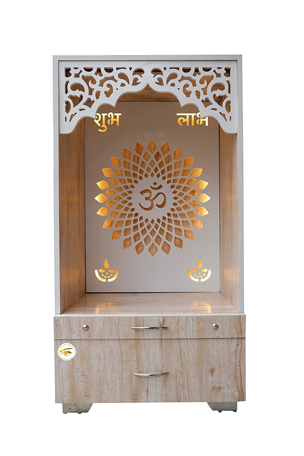 Customized Wooden Cabinet Desginer Mandir With LED / Mandir For Home ...