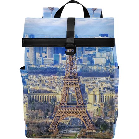 Aerial View of The Main Attractions Paris Eiffel Tower Backpack Roll ...