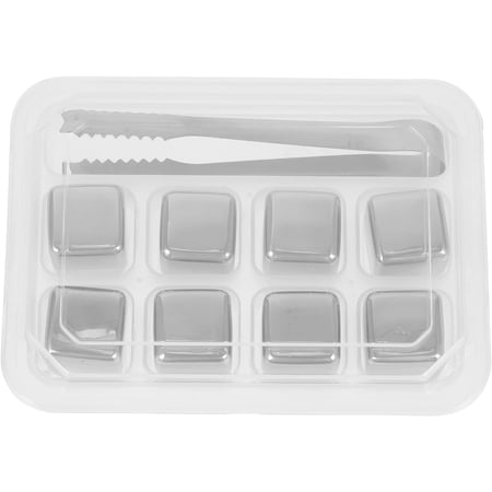 Reusable 1 Set of Stainless Steel Ice Cube Portable Cooling Ice Cube ...