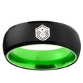 Air Force Chief Master Sergeant 8MM Dome Black And Green Tungsten Men ...