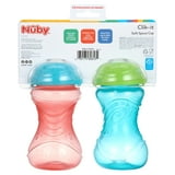 Nuby 2 Pack 10 Oz. Clik-It Cup with Silicone Spout, Red & Blue ...