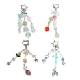 Aesthetic Keychain with Star and Strawberry Charm Fashionable Key ...
