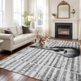 Black Grey Guitar Large Area Rugs for Bedroom Living Room, Soft Non ...