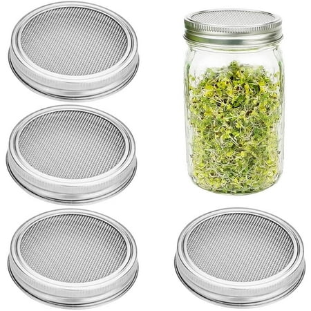 Sprouting Lids for Wide Mouth Mason Jars Stainless Steel Sprouting Kit ...