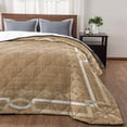 Brown Farmhouse Quilted Comforters Cooling Blanket Oversized Queen Size ...