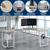Yoneston Large L-Shape Computer Desk - 70 Desk with Bookshelf Storage ...