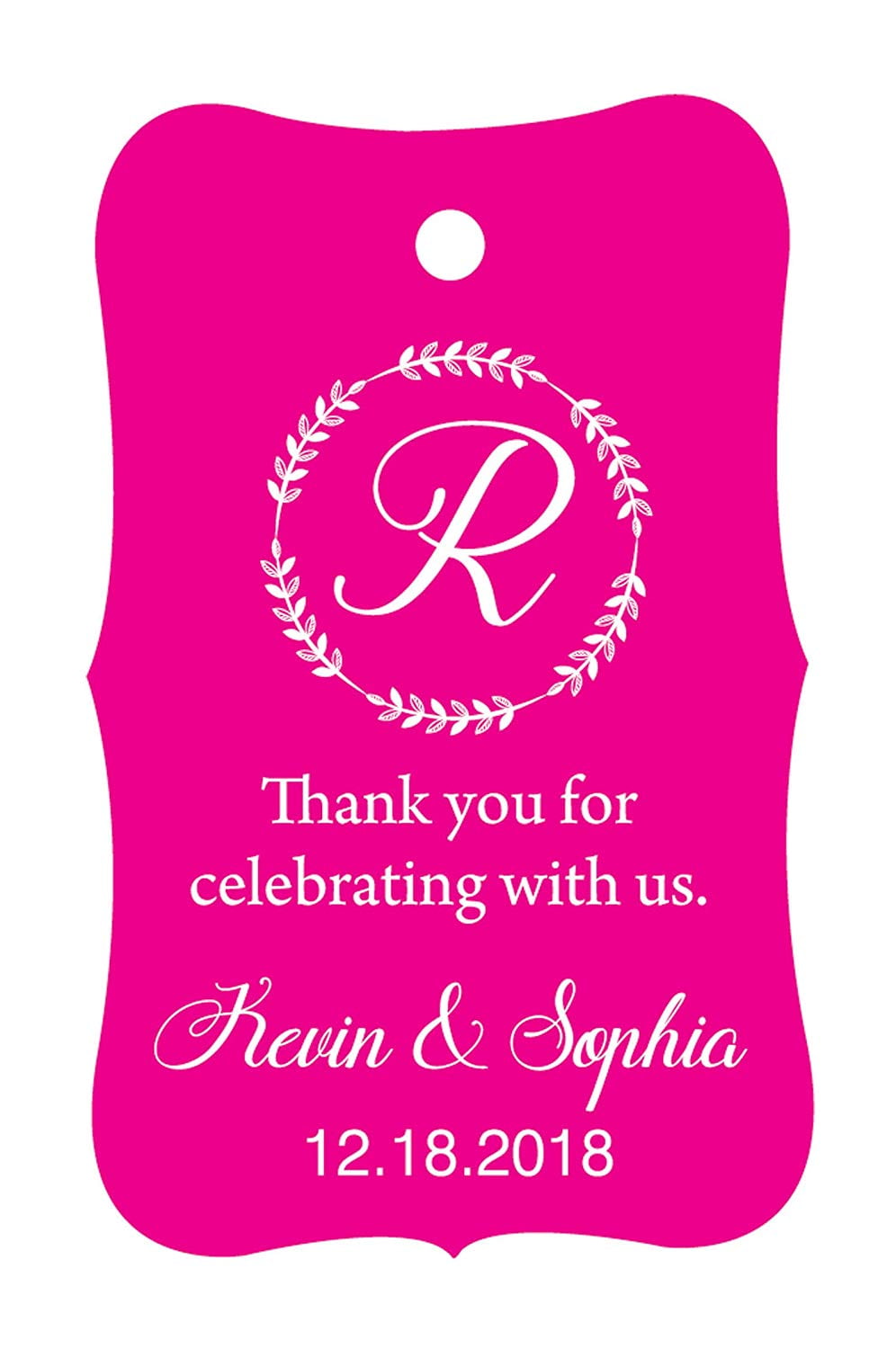 100 PCS Custom Made Scallop Edges Hang Tags Thank You For Celebrating ...