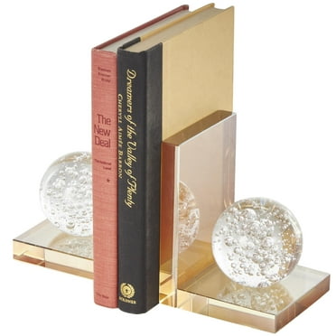 Sagebrook Home Set Of 2 Crystal Diamond Bookends, Rainbow, Novelty ...