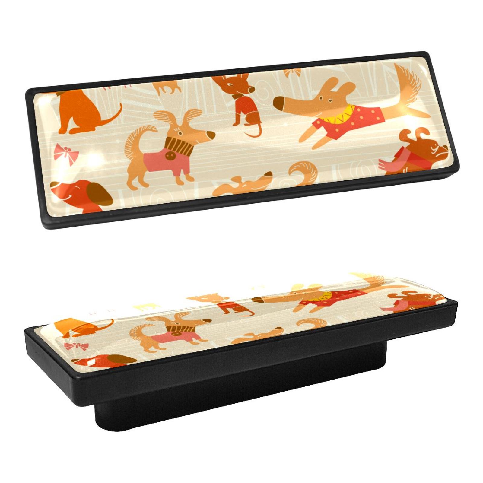 4 Pcs Rectangle Cabinet Handle Cupboard Knob Drawer Pulls Handle Dogs ...