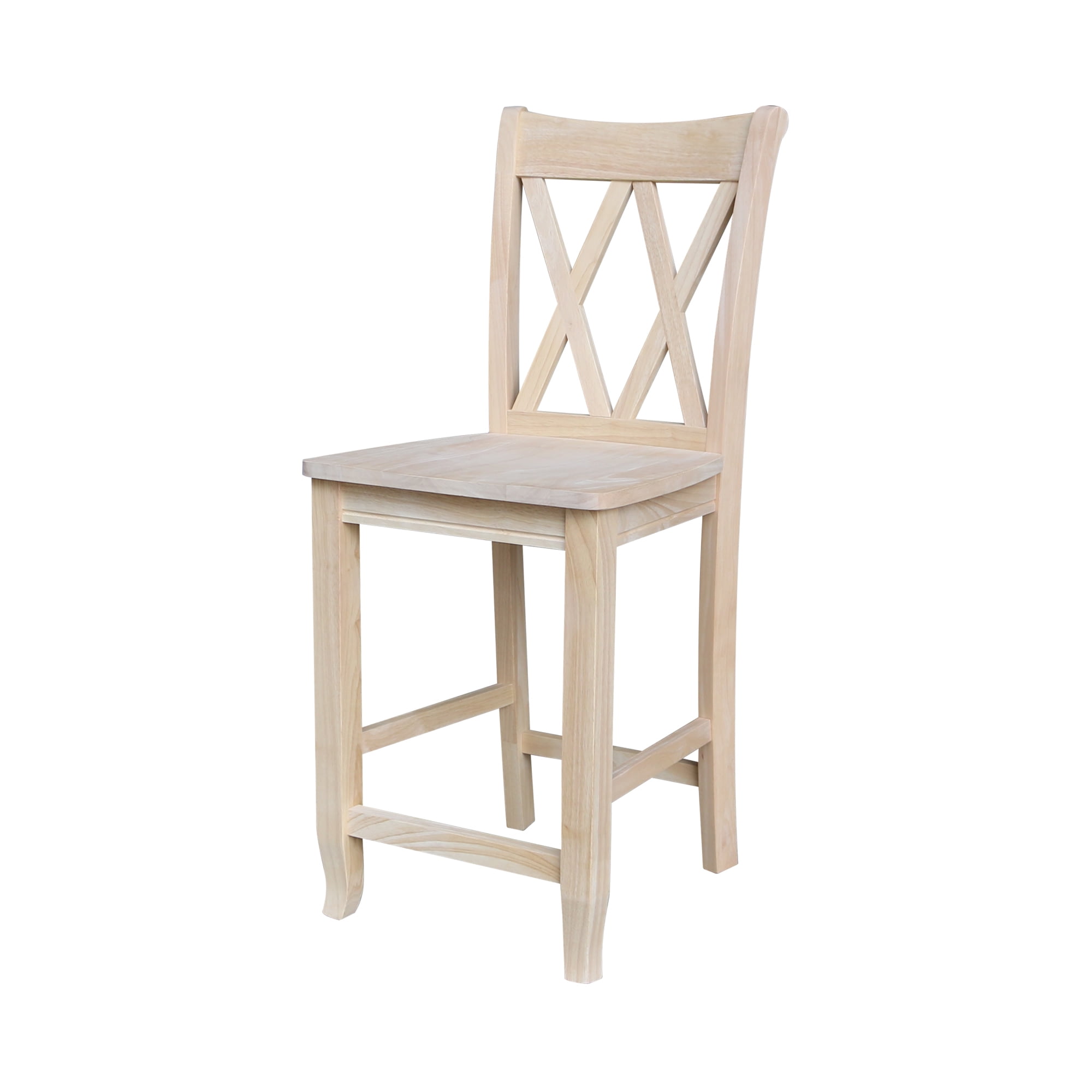 International Concepts S-20 Wood Double X Bar Stool - Unfinished ...