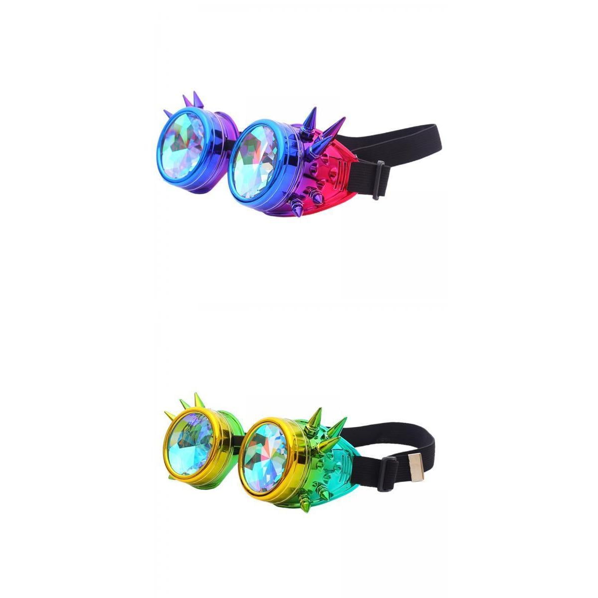 2x Rainbow Steampunk Goggles Concert Gold Yinane Gafas Steampunk ...