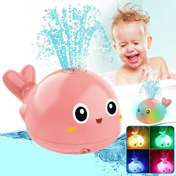Baby Bath Toys, Light Up Baby Pool Toy with LED Light Whale Spray Water ...