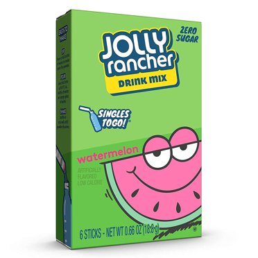 Jolly Rancher Sugar-Free Green Apple Flavor Water Packet Drink Mix, 6 ...