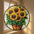 Bright Sunflower Scene Window Suncatcher, Decorative Stained Glass ...