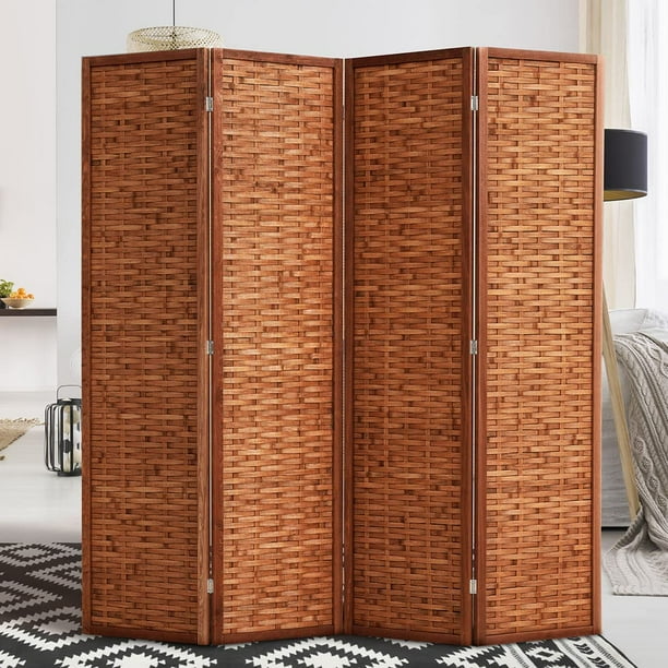 JOSTYLE 4-Panel Room Divider 6ft Tall Extra Wide Folding Privacy Screen ...