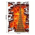 Creative 3D Space Wall Decals Removable PVC Magic Floor Flame and Lava ...