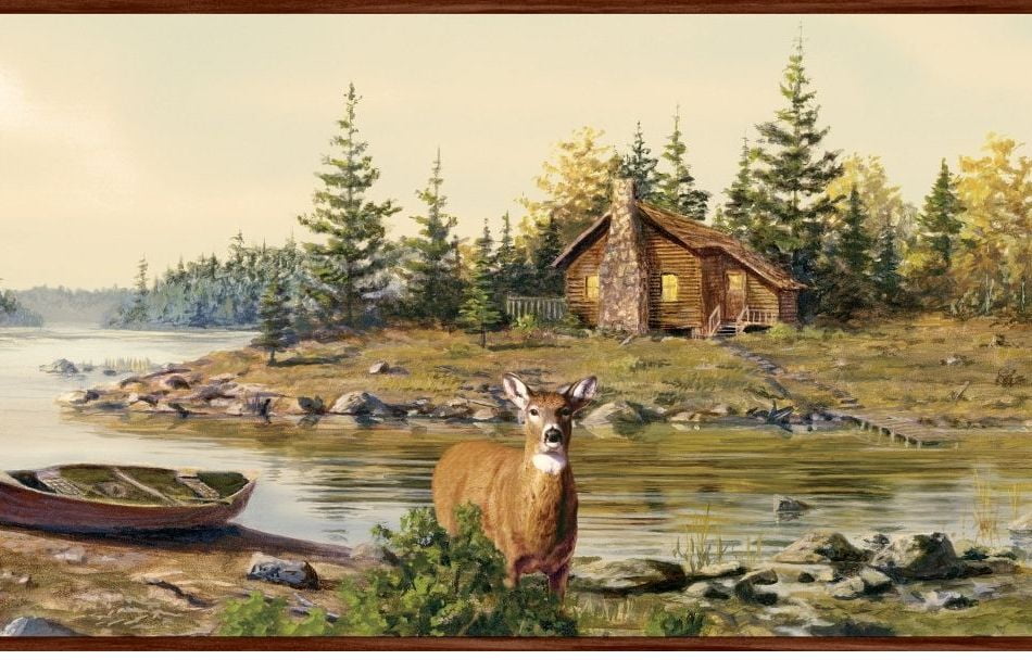 878460 Cabin Creek Deer Wallpaper Border HTM48412b - Walmart.com