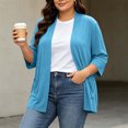 3/4 Sleeve Cardigan for Women Plus Size Open Front Duster Jacket With ...