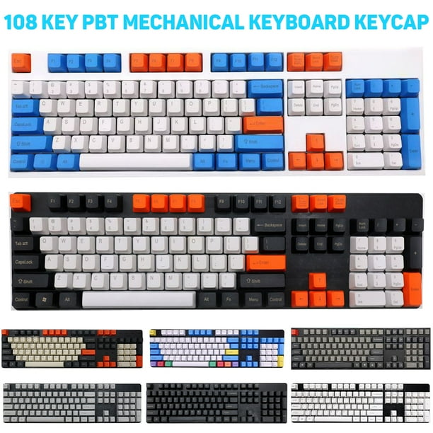 Koszal 108Pcs/Set PBT Color Matching Key Cap Keycaps for Cherry MX ...