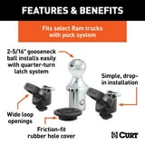 CURT 30K Gooseneck Hitch Kit, OEM Puck System, 2-5/16-Inch Ball for Ram ...