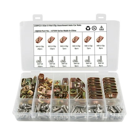 130Pcs Assorted Nut , Stainless Steel M5 M6 M8 Nuts Assortment Spire ...