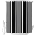 Black White Stripes Shower Curtain Set with Hooks, Lines Modern ...