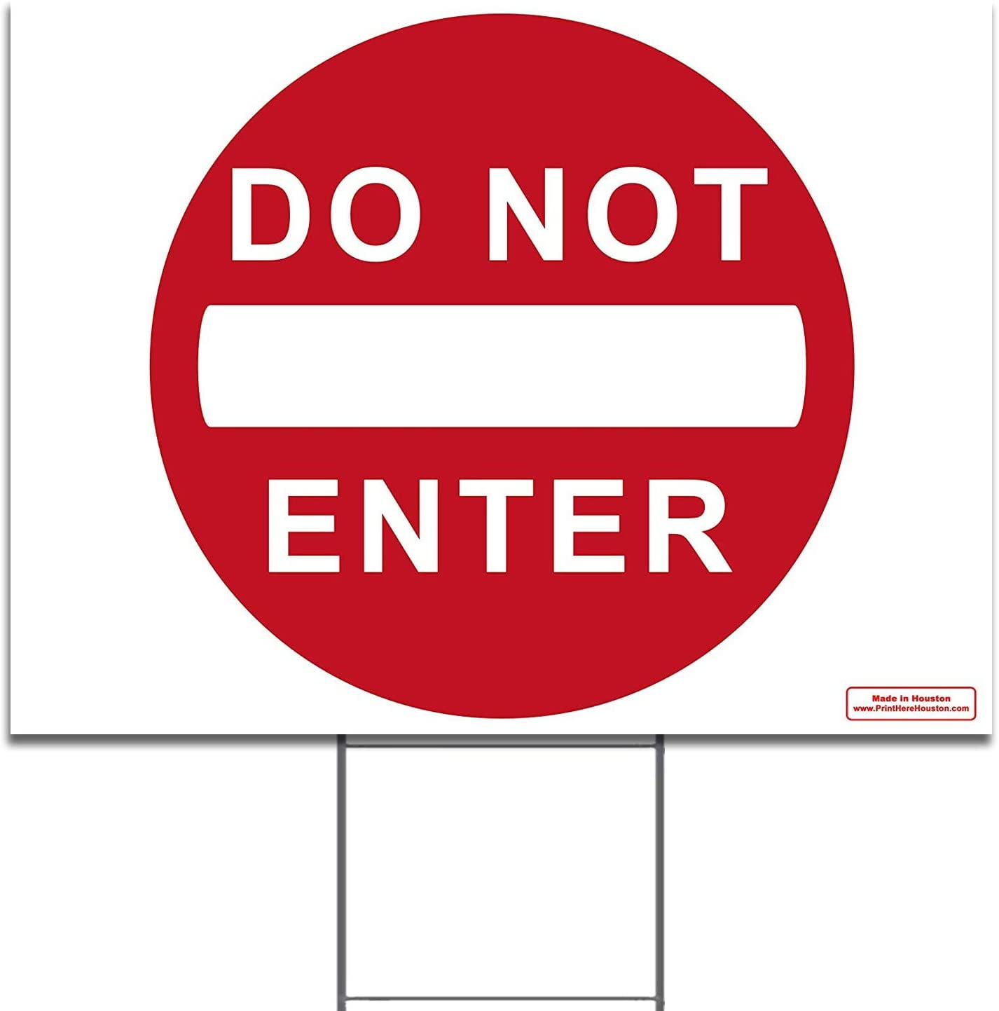 Red DO NOT Enter Directional Traffic Yard Sign 24" x 18" Lawn Signage w ...