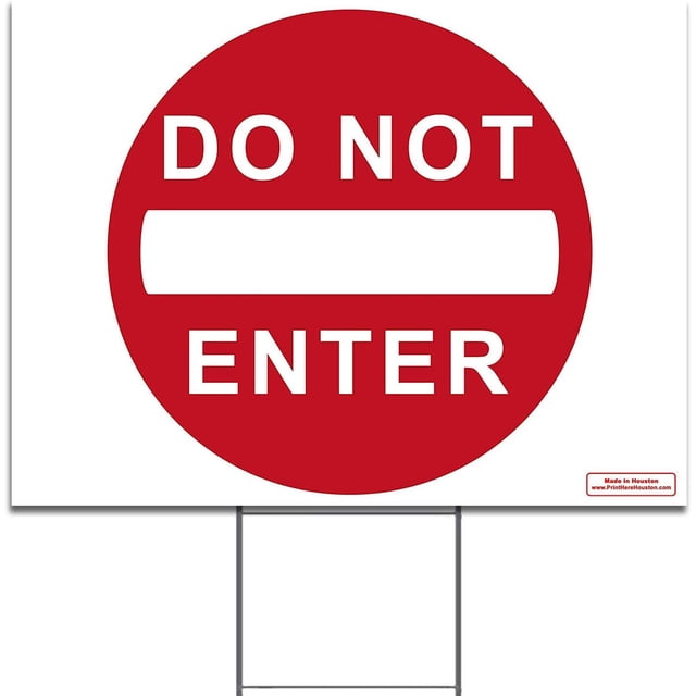 Red DO NOT Enter Directional Traffic Yard Sign 24" x 18" Lawn Signage w ...