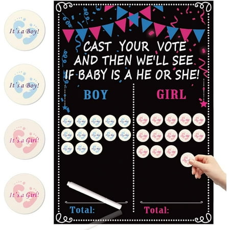 62 Pack Gender Reveal Games Posters Kit, Gender Reveal Voting Party ...