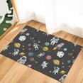 Cartoon Cute Astronauts Door Mat Lovely Black Space Spacecraft Rockets ...