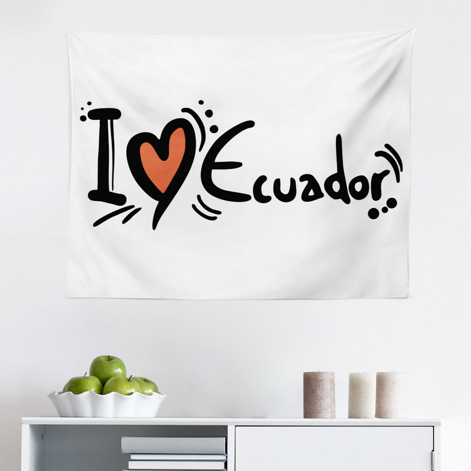 Ecuador Tapestry, Republica Del Ecuador Lettering Political Map Retro ...