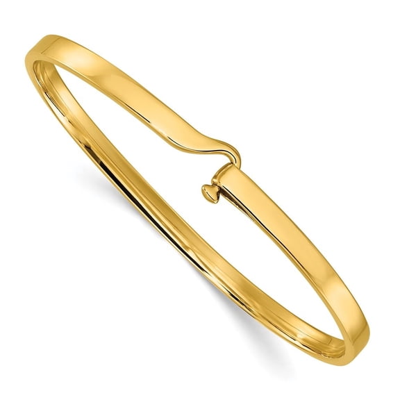 Leslie 14k Yellow Gold Polished Textured Bangle - Walmart.com