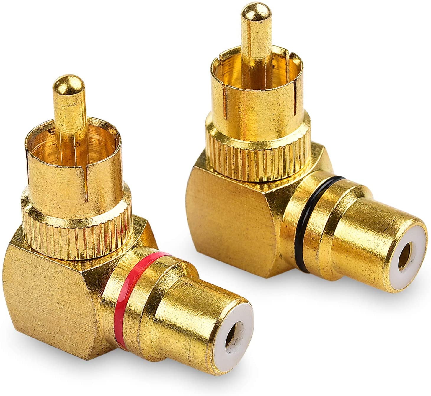 Cable Matters 2-Pack Right Angle RCA Adapter, 90 Degree RCA Adapter ...