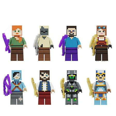 Minecraft Minifigure Building Blocks World Steve Blacksmith Pirate ...