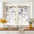 Black Brown Gradient Leaf Sheer Curtains 39 Inch Long 2 Panels, Rustic ...