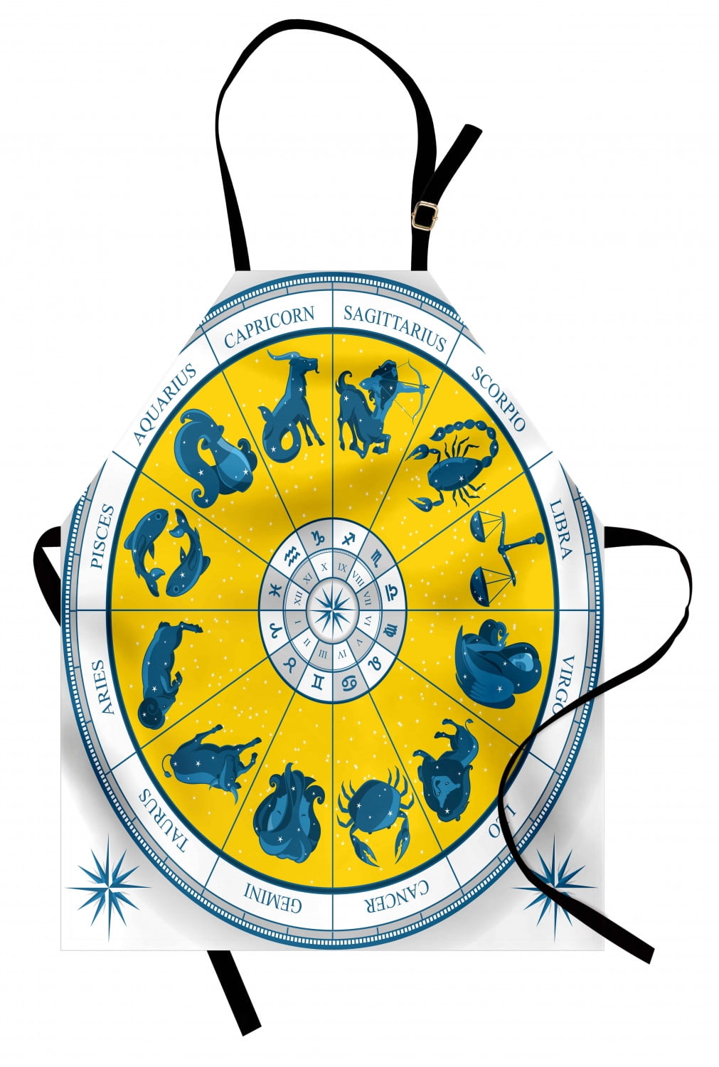 Astrology Apron Modern Original Zodiac Natal Chart with Colorful ...