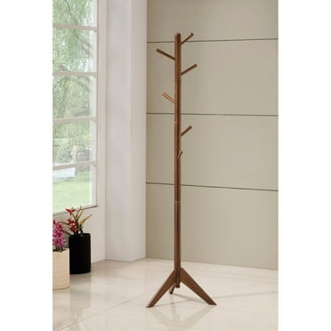 Traditional Wooden Coat Rack With Spining Top, Brown - Walmart.com