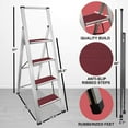 Sorfey 4-Step Folding Step Ladder Aluminum Foldable Step Stool ...