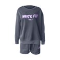 White Fox Sweat Set Women's Two Piece Letter Graphic Print Hoodies ...