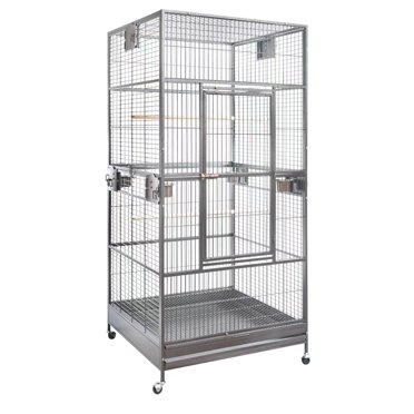 vidaXL Extra Large Outdoor Bird Cage, Tall Flight Metal Aviary ...